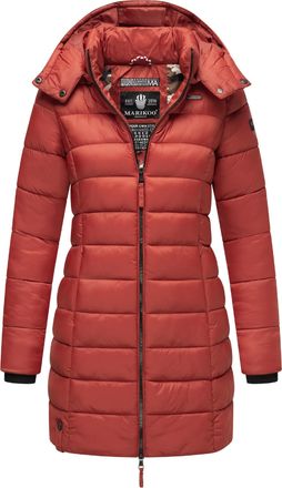 Marikoo Damen Langer Wintermantel Warmer Steppmantel mit Abnehmbarer Kapuze Abendsternchen Terracotta Gr. 6XL
