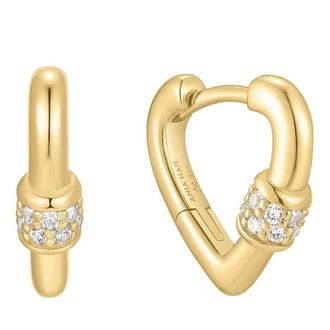 Ania Haie Ohrringe - 925er Sterlingsilber Mini Heart Huggies - Gr. unisize - in Gold - f&uuml;r Damen