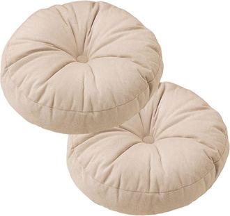 Generic 2 PCS Meditationskissen Yoga Kissen Bodenkissen Rund Plüschkissen Gefüllt Sofakissen Bequeme Wohnkultur Sitzkissen Bodenkissen für Home Couch Stuhl Be
