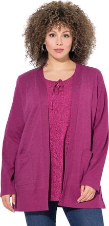 Ulla Popken gs1 data protected company 4069787000005 Womens Sweatjacke, Waffelstruktur, offene Form, Langarm Sweatshirt, magnolienrot, 20-22