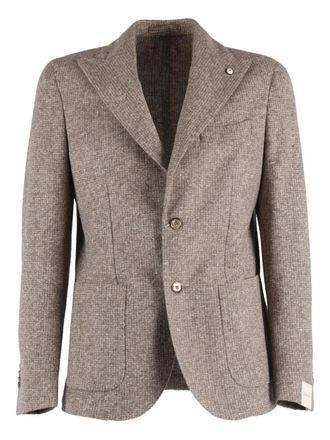 L.B.M. 1911 textured pocket blazer - Braun