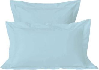 Pizuna Luxueux Set de 2 Taies doreiller 50x75 cm Baby Blue, 100% Coton Longue Tige 600 Fils Armure Satin Taies doreiller Douces 50x75 en Coton (Baby Blue tai
