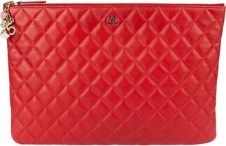 Chanel Crossbody Bags - Chanel Quilted Lambskin CC Clutch - Gr. unisize - in Rot - f&uuml;r Damen