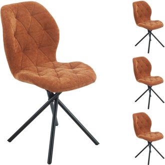 M&S Collection Lot de 4 chaises rotatives 47x58x85 cm en tissu terracotta - KAYRA