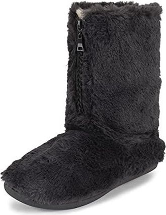 Polar Mousse &agrave; m&eacute;moire de forme zipp&eacute;e en fausse fourrure recouverte de semelle en caoutchouc int&eacute;rieur ext&eacute;rieur confortable chaussons de luxe de luxe de f