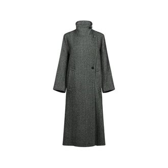 Margaux Lonnberg Manteau ample imprim&eacute; en laine m&eacute;lang&eacute;e