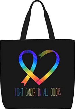 Generic Sac Fourre-Tout Luttez Contre Le Cancer En Toutes Couleurs : Rubans De Sensibilisation &Agrave; La Lutte Contre Le Cancer Femmes Sac &Agrave; Bandouli&egrave;re Pliable Sa