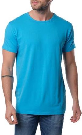 Hopenlife HopenLife Suna T-Shirt Uni Manches Courtes Col Rond Homme Turquoise S