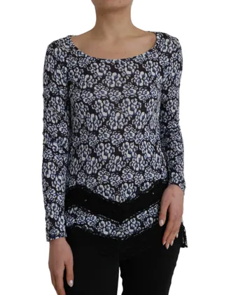 Just Cavalli Floral Lace Modal Blouse - Blue