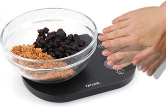 Taylor Pro, Digitale K&uuml;chenwaagen f&uuml;r Lebensmittel mit Ber&uuml;hrungsloser Tara-Funktion, Kompakt, Professioneller Standard mit Hoher Pr&auml;zision und Genauigkeit, 