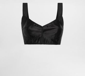 Dolce & Gabbana Corsagen-bh Aus Satin - Frau Blusen Und Tops Schwarz 48