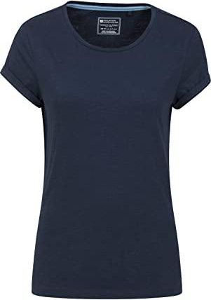 Mountain Warehouse Bude T-Shirt Moulant pour Femme - Tee-Shirt 100% Coton Respirant et léger avec Protection UV - Idéal pour Le Printemps, Automne Hiver et lextérieur Bl