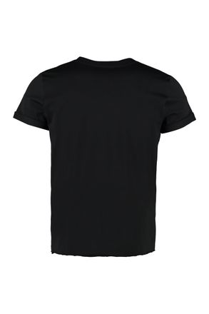 Saint Laurent Mens Logo Cotton T-Shirt Black T-Shirts And Polos