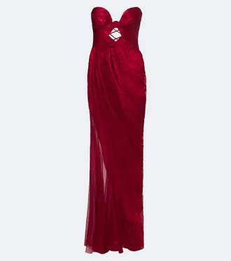 Maria Lucia Hohan Robe longue bustier Zephyra en soie