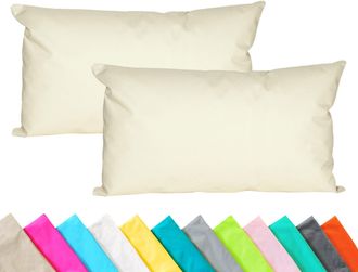 JACK 2er Set Outdoor Kissenhülle Kissenbezug 30x50cm Wasserfest Sitzkissen Lounge Kissen Garten Stuhl Lotus Effekt, Farbe:Sand