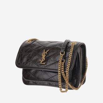 Saint Laurent Womens Mini Leather Bag Niki Black Shoulder