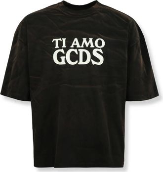 GCDS Gcds, Homme, Tops, Noir, Taille: S T-Shirt Imprim&eacute;