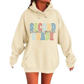 Generic 2026 Printemps Femmes Casual Imprim&eacute; Hiver Sweat &agrave; Capuche avec Motif Vie Oc&eacute;anique Pull Confortable pour un usage quotidien, beige, XXL