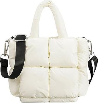 Generic Petit sac fourre-tout matelass&eacute; pour femme - Sac &agrave; bandouli&egrave;re doux - Sac &agrave; bandouli&egrave;re pour femme, blanc, Taille unique