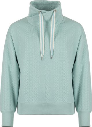 Roadsign Damen Sweatshirt mit Stehkragen und gestreifter Kordel, Strukturware, elastische Rippbündchen blau, 2XL