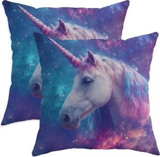 Generic Kissenbezug mit magischem Pferd, bunt, Fantasie-Tier-Kissenbez&uuml;ge, dekorativ, quadratisch, Heimdekoration f&uuml;r Kinderzimmer, Sofa, Bett, Couch, 71,1 x 
