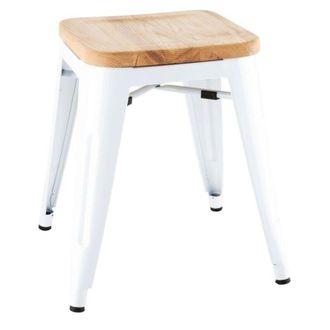 Bolero Ibiza Tabouret Bas Bistrot Assise en Bois - Lot de 4 - Bolero