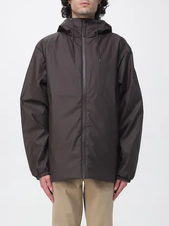 Rains Windbreaker-Jacke aus Polyester mit Kapuze, hohem Kragen und Rei&szlig;verschluss