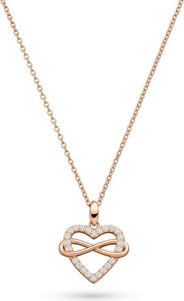 s.Oliver Necklace - Elegante Halskette aus poliertem 925er Silber - IP Ros&eacute;gold - Ankerkette 45 cm - wasserfest & hautfreundlich