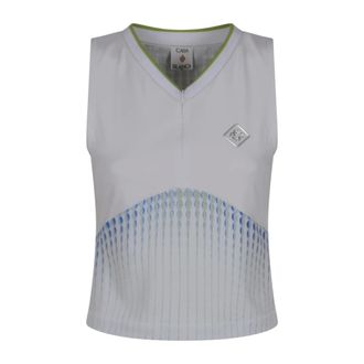 Casablanca Femme, Tops, Blanc, Taille: 38 FR Tennis Printed Racer Top