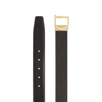 S.T. Dupont Ceinture r&eacute;versible D logo en cuir grain&eacute;