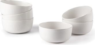 Excelsa Nordic Set mit 6 Schälchen, Keramik, Weiß, Fassungsvermögen 625 ml, Matt-Effekt