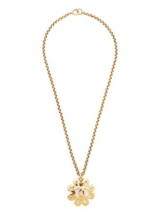 Chanel collier à pendentif logo CC (1995) - Or