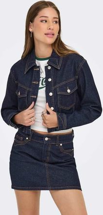 Only Heather veste en jean &agrave; col &agrave; pointes en denim bleu fonc&eacute;