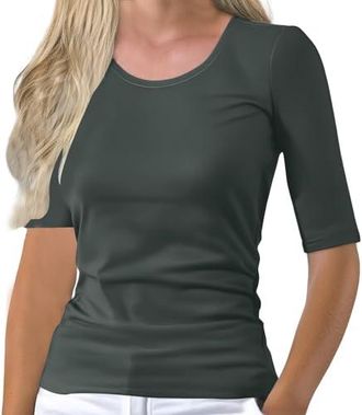 Generic Tee Shirt Femme Grande Taille Loisirs Blanc T-Shirt Hauts &Agrave; Manche Courte D&eacute;t&eacute; Loose Basique Tee-Shirt Coton Chic Et &Eacute;l&eacute;gant Col en Rond Haut Tunique 