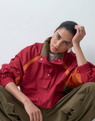 Asos veste de surv&ecirc;tement color block rouge