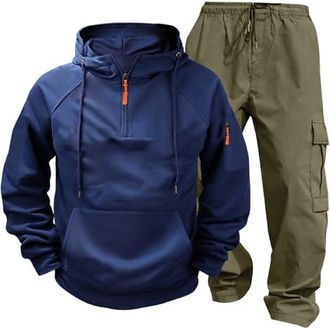 Generic Ensemble Surv&ecirc;tement Homme Sweat &Agrave; Capuche Et Pantalon Tracksuit D&eacute;contract&eacute; Mode Tenue Sport Homme D&eacute;contract&eacute; Ensemble 2 Pi&egrave;ces V&ecirc;tement De Sport Ch