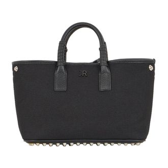 John Richmond Stoff-Handtasche mit Nieten am Boden - - Bags - Damen - Schwarzk - ONE SIZE