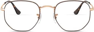 Ray-Ban Brille mit sechseckiger Form - Braun