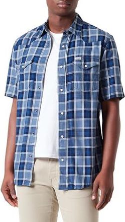 Wrangler T- Shirt SS Western, Bleu Clair Indigo, M Homme