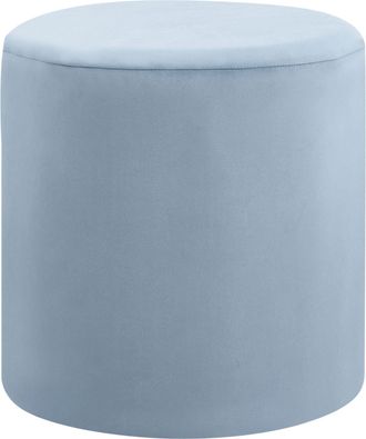 Beliani Pouf Samtstoff blau rund 47 cm glamourös luxuriös Sitzhocker Samthocker Lovett