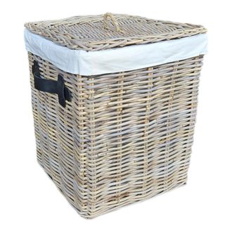 Generic W&auml;schekorb aus Rattan Lydia 42&times;42&times;54 cm | Handgefertigter Wicker Korb f&uuml;r Waschraum, Bad & Wohnzimmer | Natur Aufbewahrungskorb