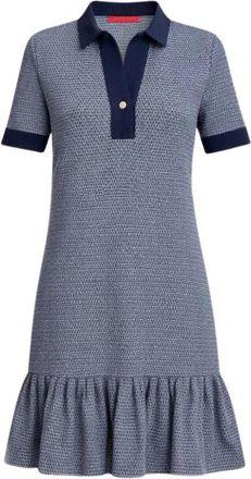 Carolina Herrera Femme, Robes, Bleu, Taille: 36 FR Vestido Caroluna de punto jacquard estampado geom&eacute;trico