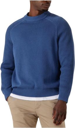 Selected Blauer Strickpullover mit Mock Neck - - Knitwear - Herren - Blau - M