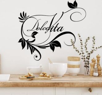 Hanah Home Stylish Black Decorative Metal Wall Accessory, 56 x 48 cm | 100% Metal, 1.5 mm Thickness | Lightweight & Modern Design for Home Decor