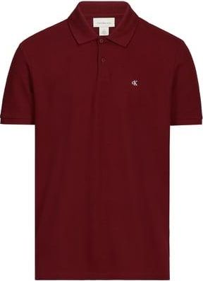 Calvin Klein kurzes Polo aus Baumwollärmel - rot