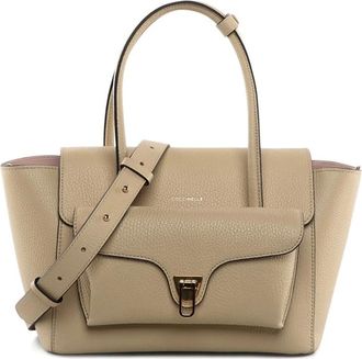 Coccinelle Femme, Sacs, Beige, Taille: ONE Size Double Beat Foldover Top Tote Bag