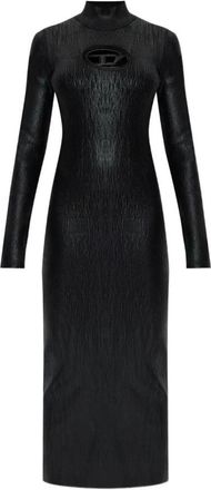 Diesel Femme, Robes, Noir, Taille: 38 FR Ribbed Mock Neck Cut-Out Dress