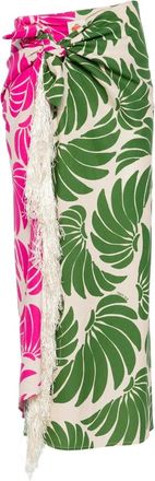 Farm Rio Farm Rio, Femme, Jupes, Multicolore, Taille: 38 FR Fringed Edge Tie Midi Skirt