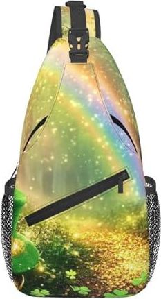 Generic Lucky Clover Forest And Gold Coin Trail Sac &agrave; bandouli&egrave;re Sac &agrave; bandouli&egrave;re Sac &agrave; dos de voyage Sac &agrave; dos &agrave; bandouli&egrave;re pour homme Sac &agrave; dos de randon