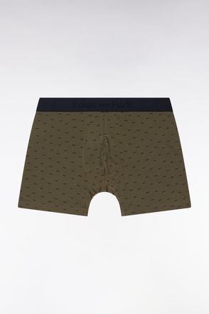 Eden Park Boxer En Jersey De Coton Stretch &Agrave; Micromotifs Noeuds Papillon Kaki